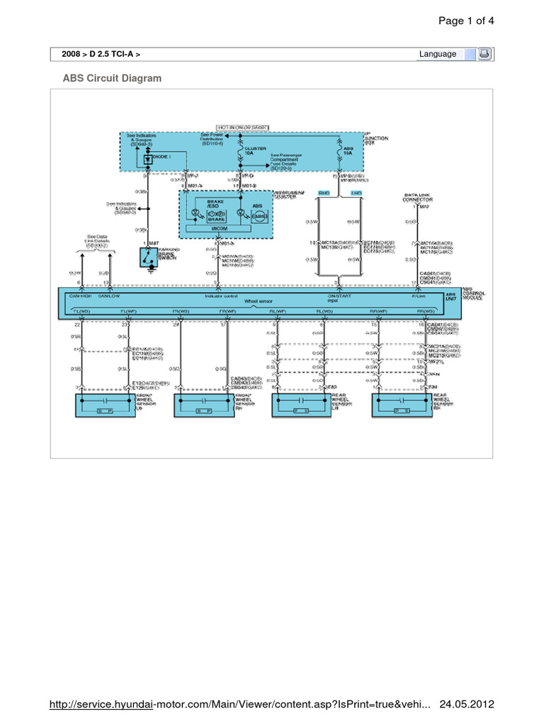 Page 1 of 4: ABS Circuit Diagram | PDF