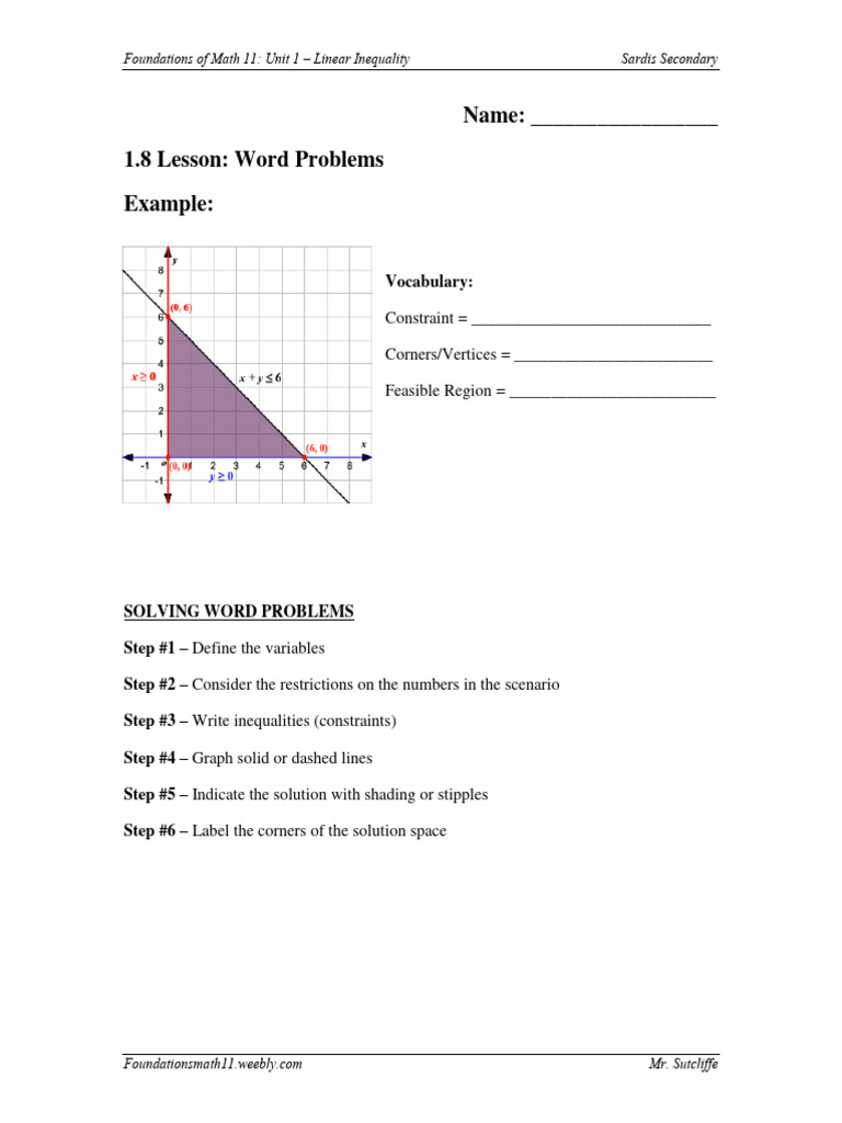 Linear Inequality Word Problems Guide | PDF