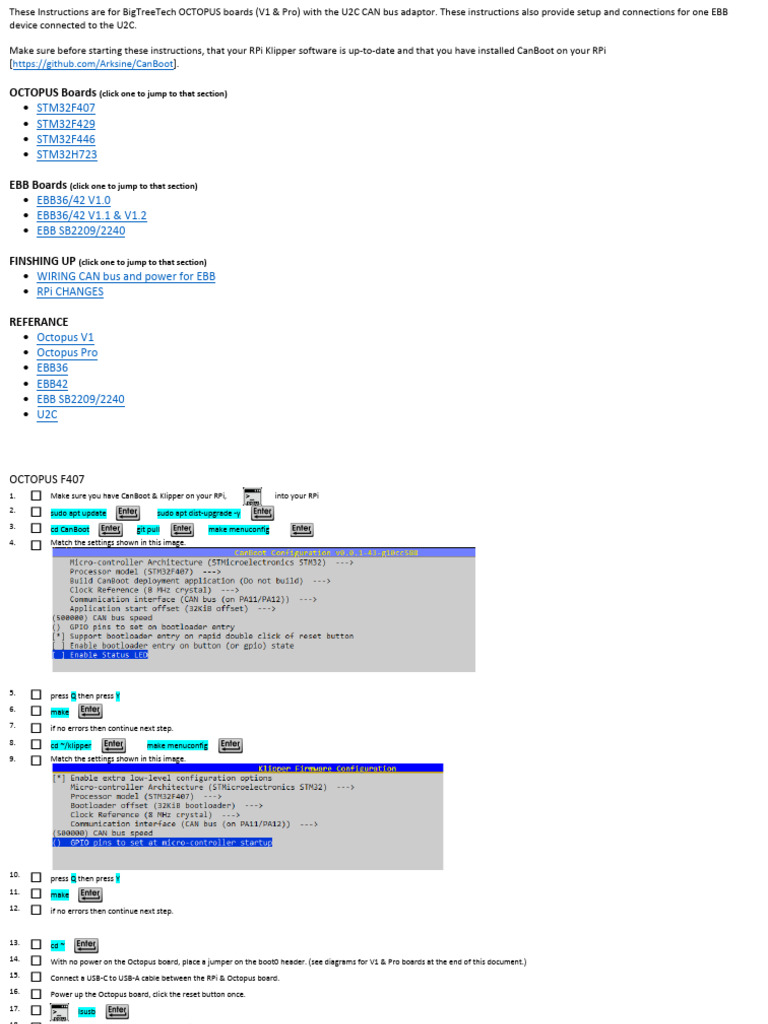 Octopus & EBB CanBoot, Klipper, U2C | PDF