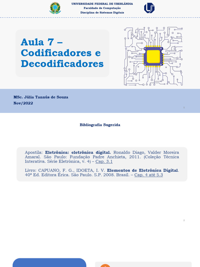 SD Aula 7 - Codificadores e Decodificadores | PDF