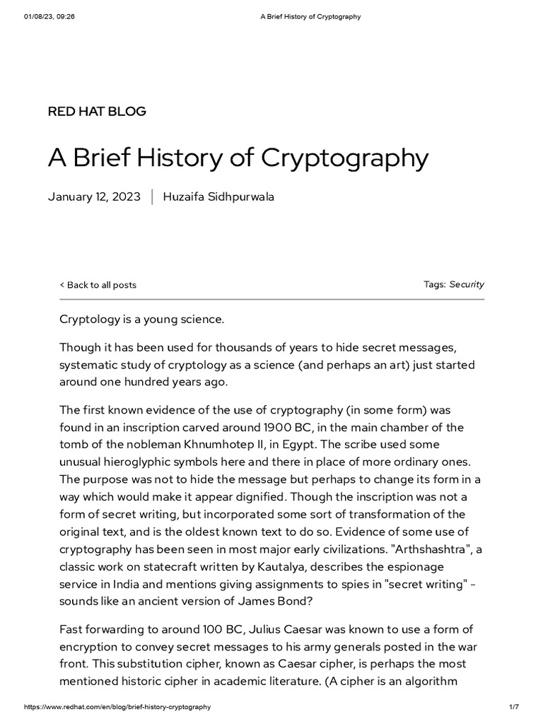A Brief History of Cryptography | PDF