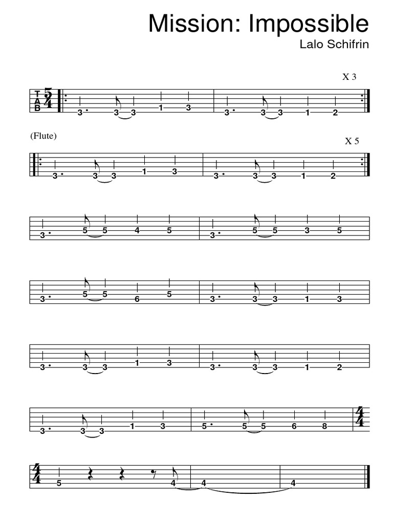 Mission Impossible Bass For Guitar | PDF