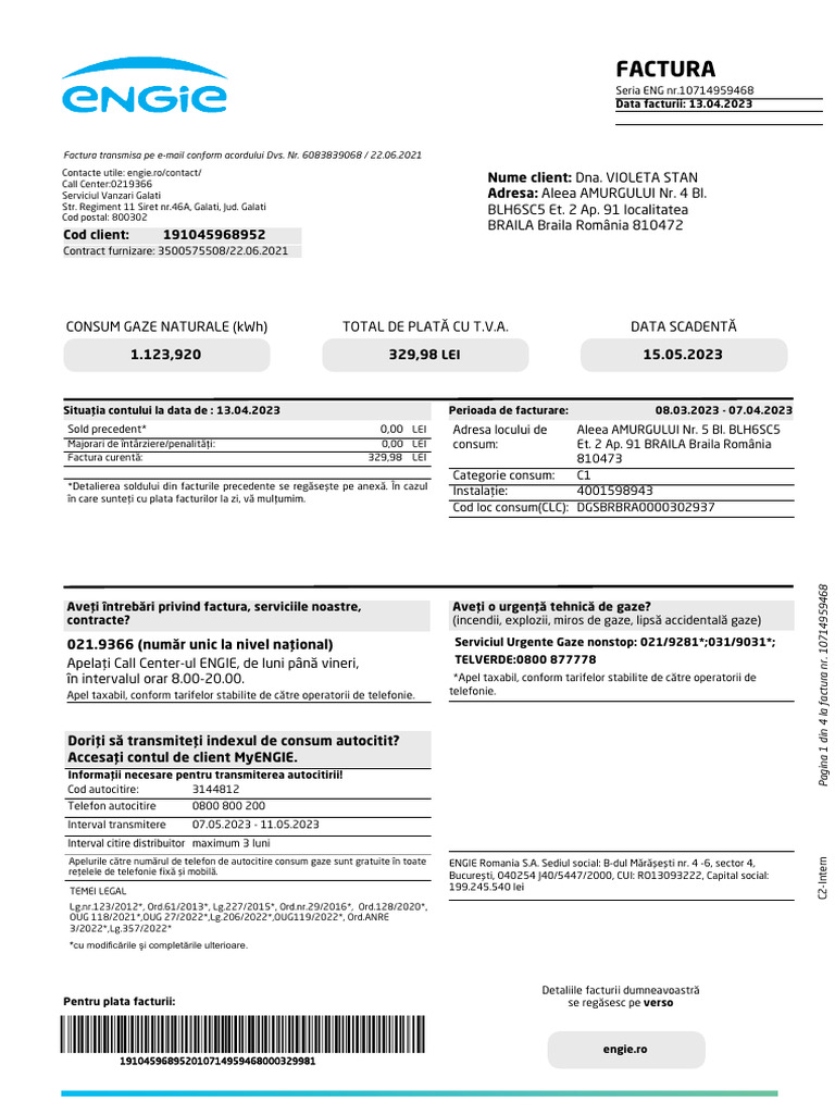 ENGIE INVOICE PORTAL Technical Specifications & Analysis