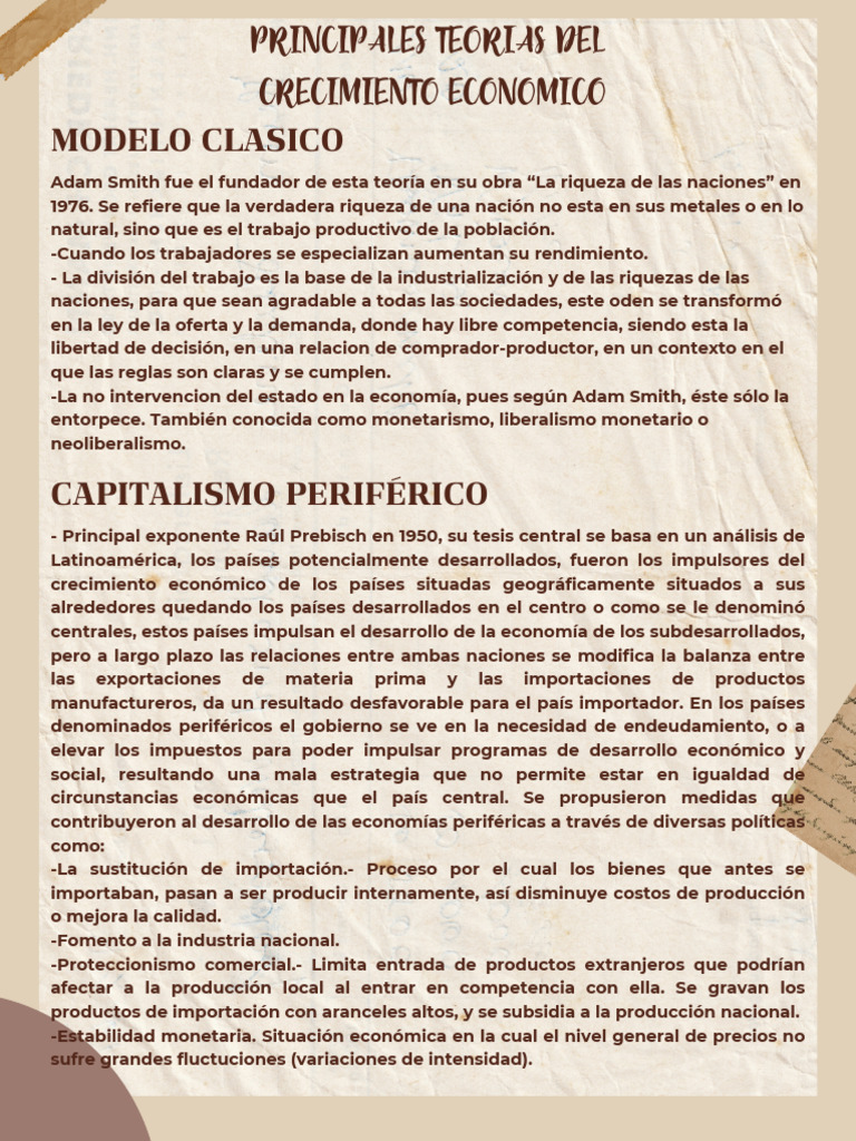 Principales Teorias Del Crecimiento Economico | PDF