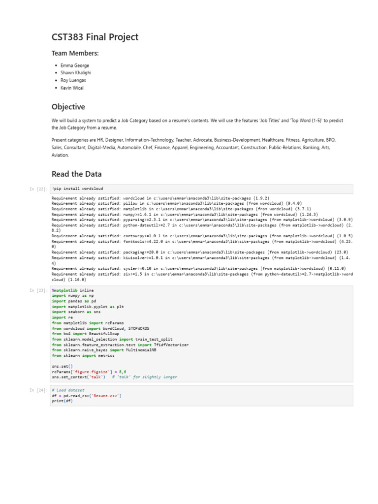 cst383 Finalproject Output | PDF