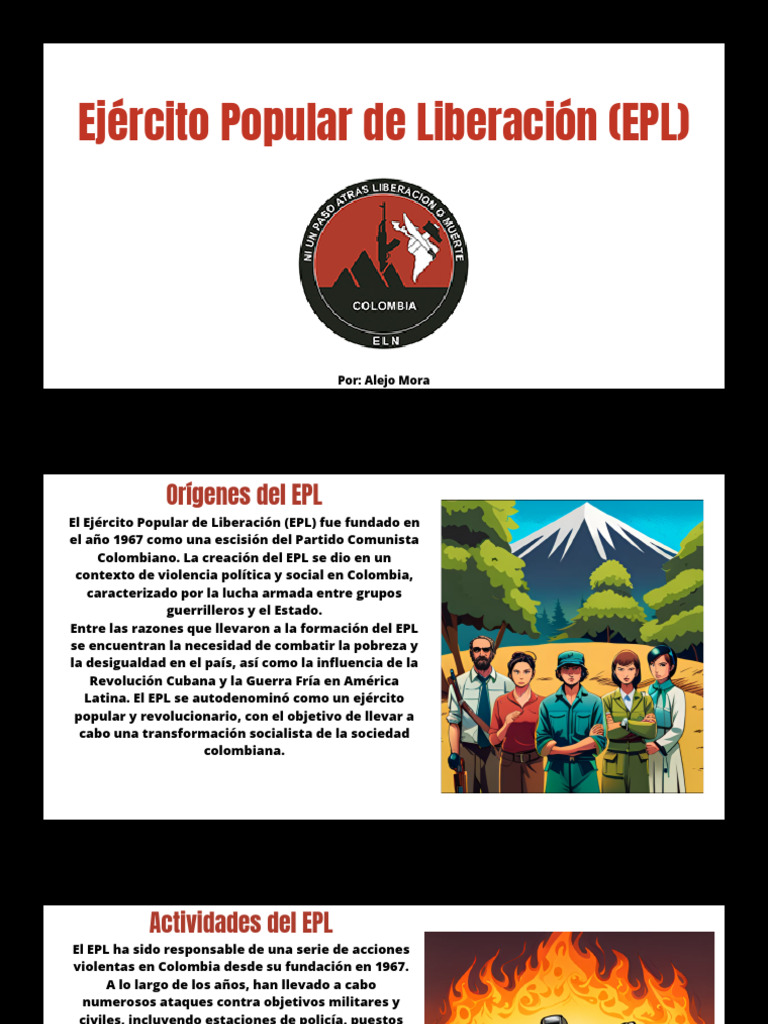 Ejército Popular De Liberación Epl Pdf Colombia Guerra De