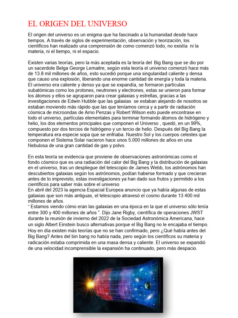 El Origen Del Universo | PDF
