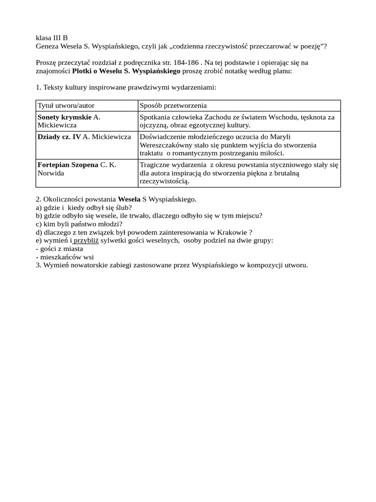 3B Geneza Wesela | PDF