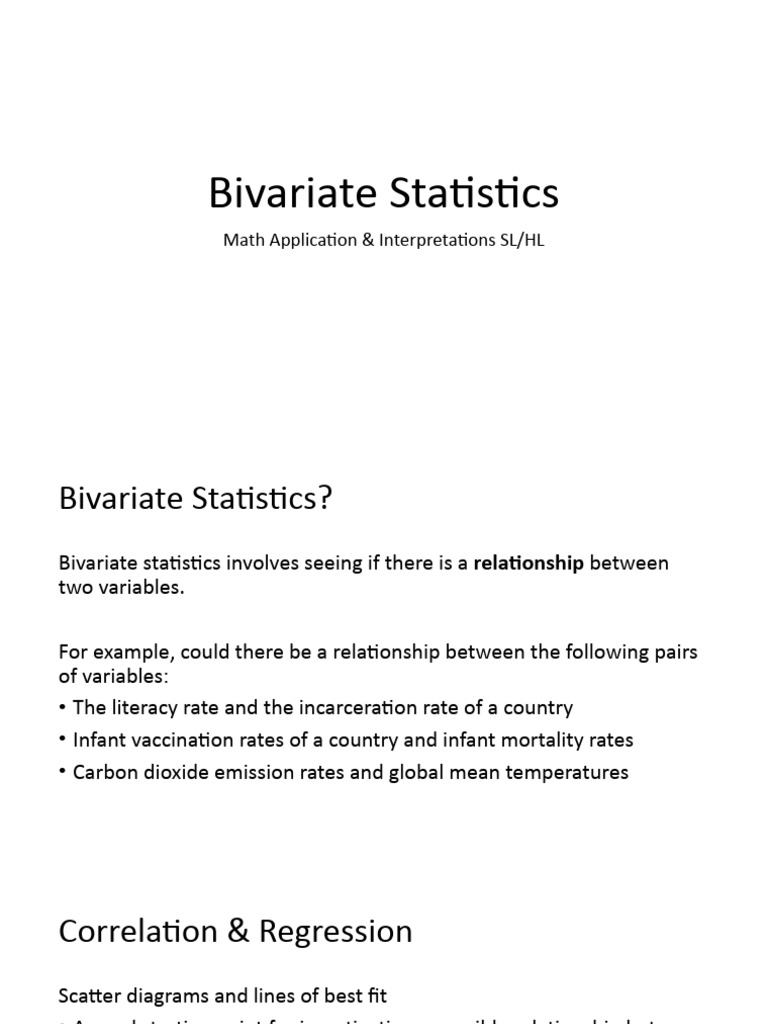 Bivariate Statistics | PDF