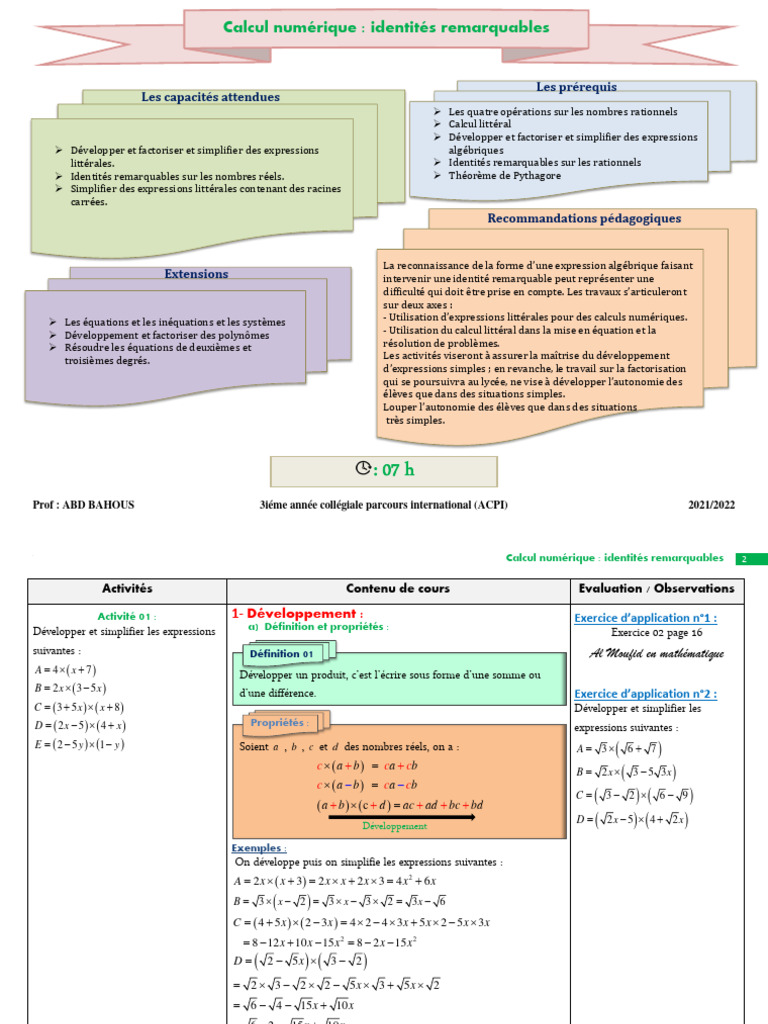identités remarquables | PDF