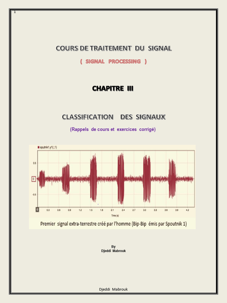 Traitement Du Signal Signal Processing Chap - III | PDF