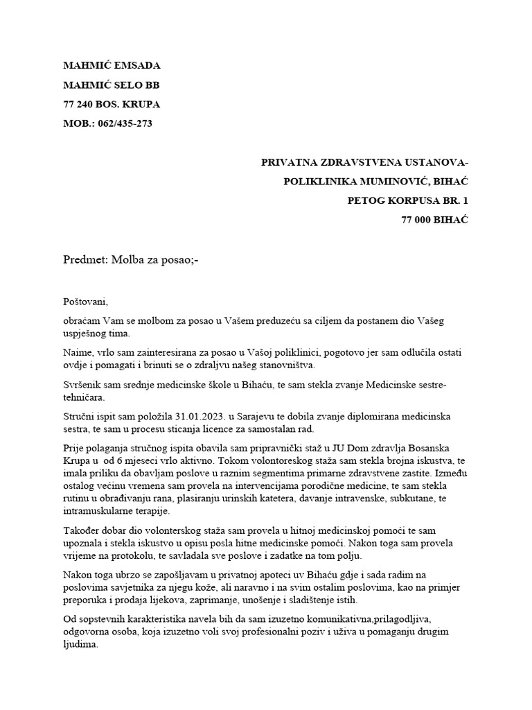 molba muminovic | PDF
