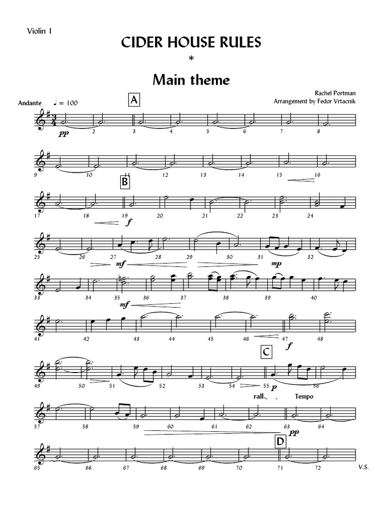 Cider House Rules Violin 1 | PDF