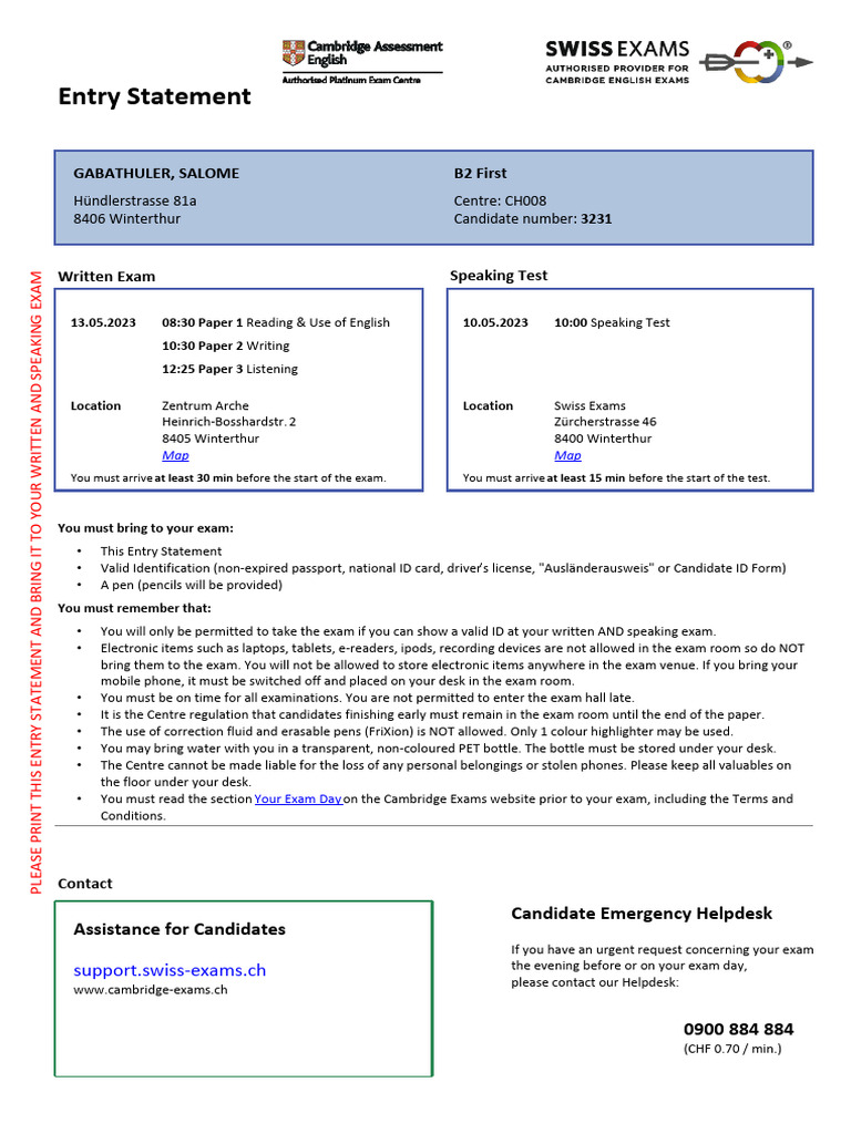 Entry Statement | PDF