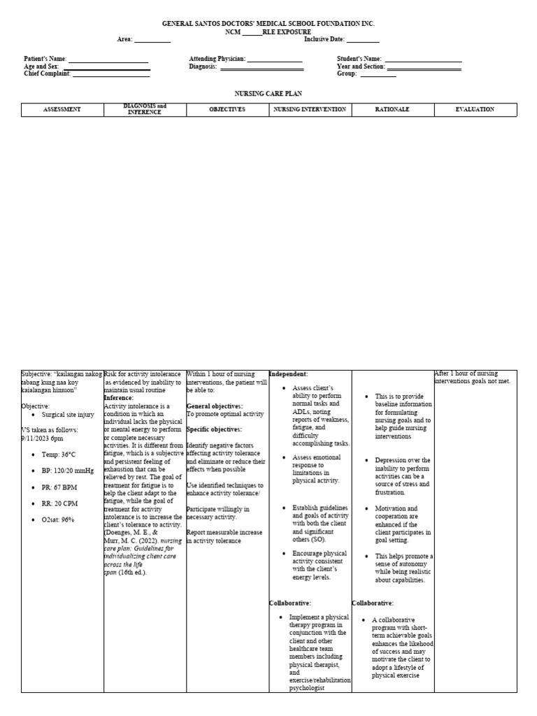 NCP-activity-intolerance | PDF