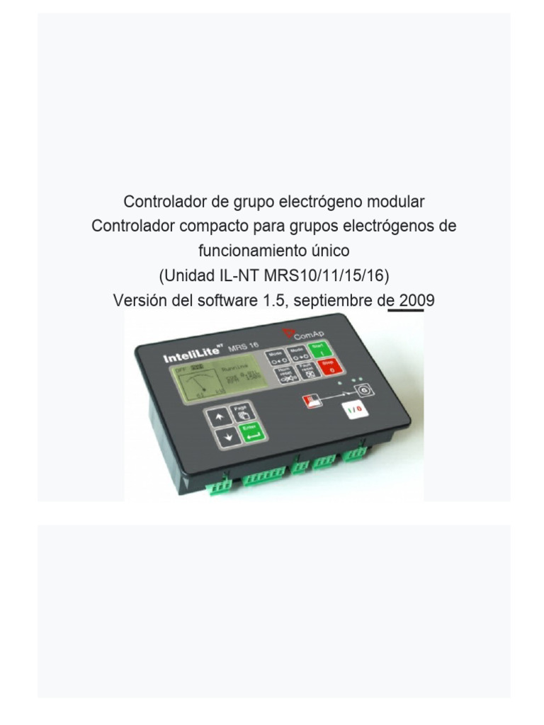 Controlador de Grupo Electrógeno Modular | PDF | Métodos y materiales ...