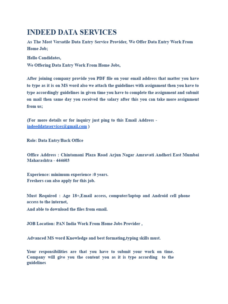 Indeed Data Services | PDF