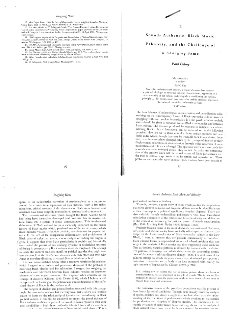 Paul Gilroy - Sounds Authentic | PDF