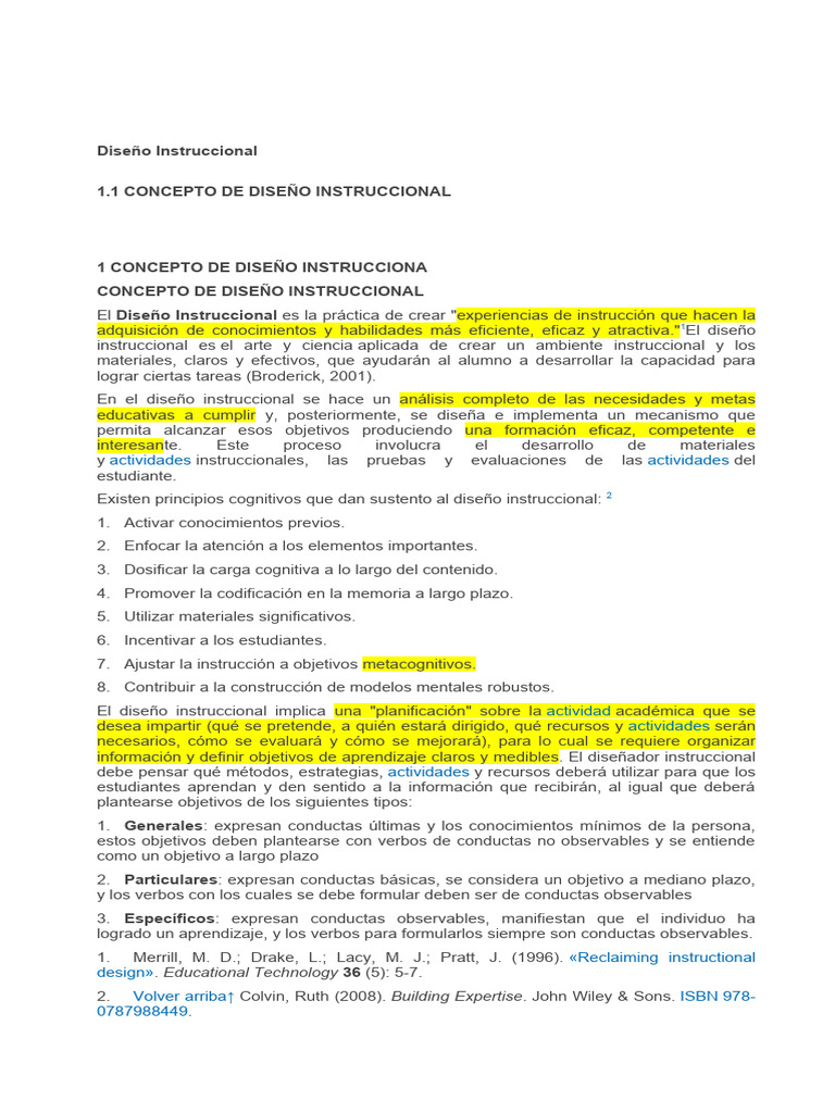 Diseño Instruccional: Conceptos y Modelos | PDF | Arte