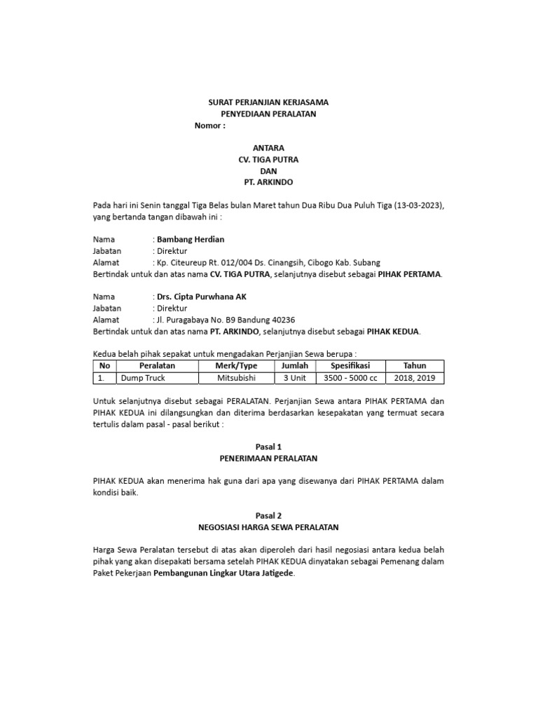 ARKINDO - Duk Alat Dump Truck | PDF | Pengelolaan Keuangan & Uang | Teknologi & Rekayasa