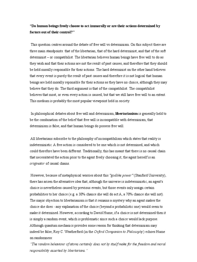 Free Will | Free Will | Determinism