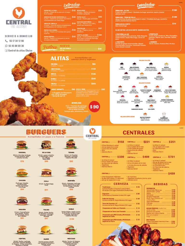 Menú Central Marzo 2023 | PDF