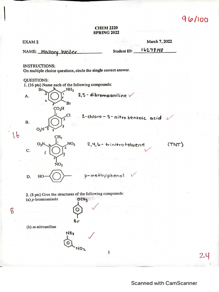 Chem 2220 Exam 2 | PDF