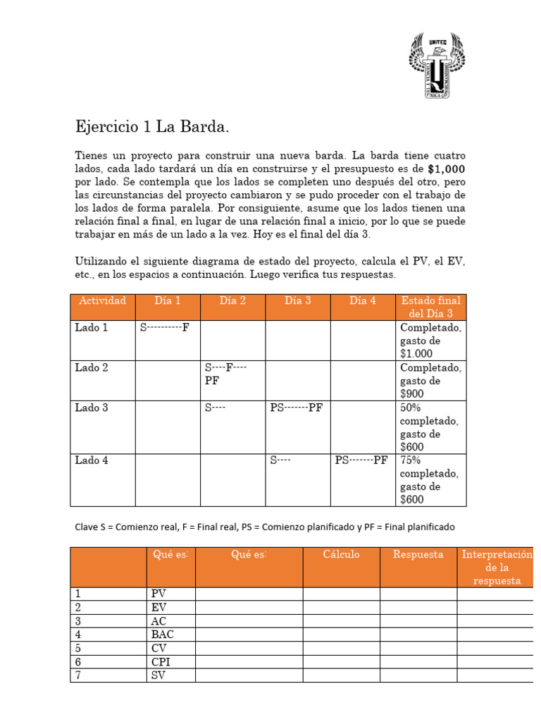 Ejercicio La Barda | PDF