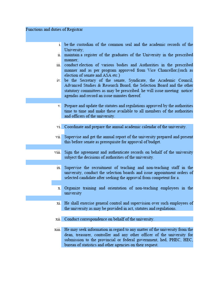 Fuctions and Duties of Registrar | PDF | Government | Justice