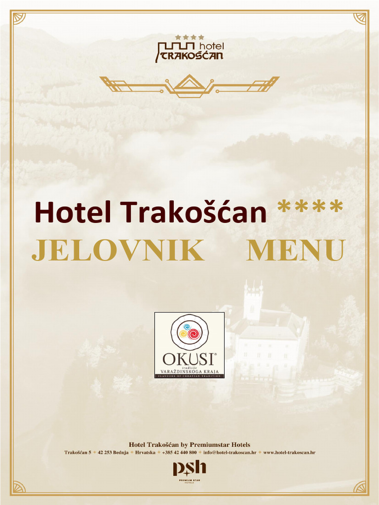 Jelovnik Restoran Trakoscan 2023 | PDF