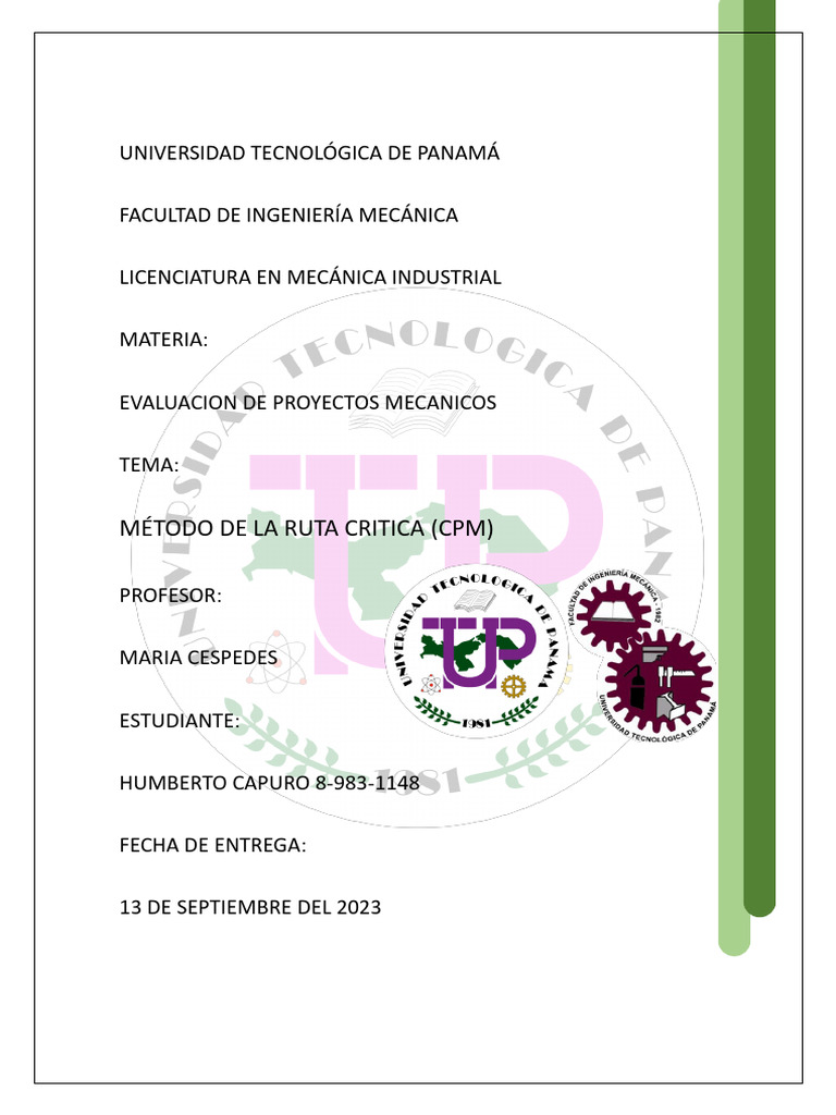 Metodo de La Rutina Critica (CPM) Humberto Capuro 8-983-1148 | PDF
