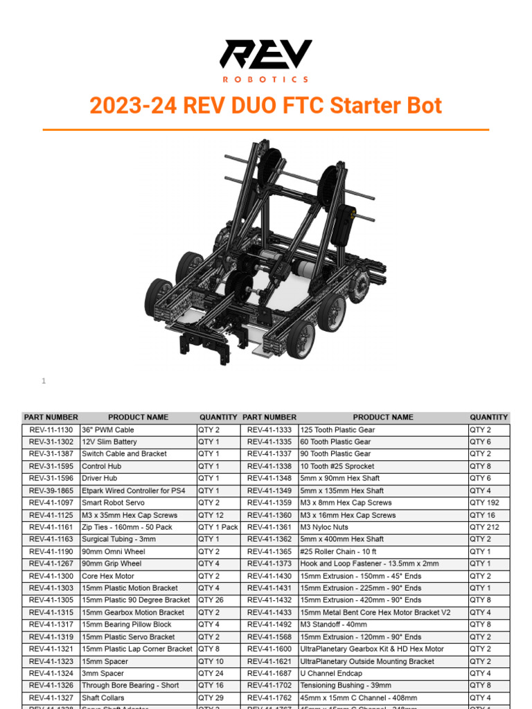 2023-24 REV DUO FTC Starter-Bot-Build-Guide | PDF