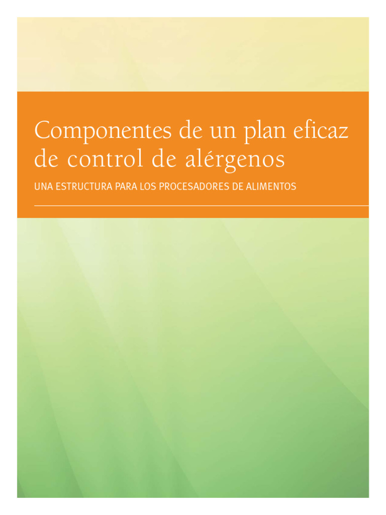 Componentes Plan De Alérgenos Pdf