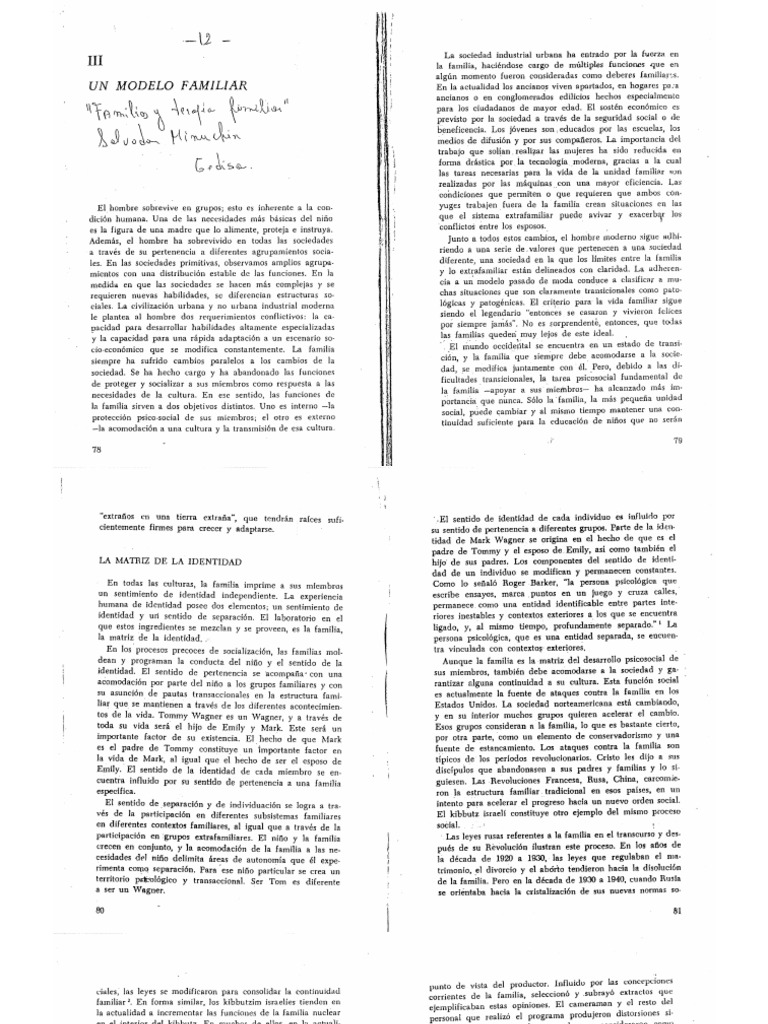 Minuchin - Un Modelo Familiar | PDF