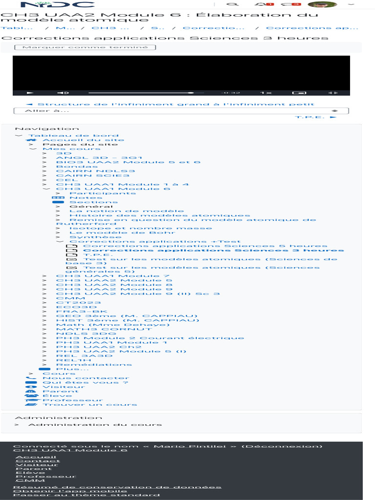 CH3 UAA1 Module 6 Corrections Applications Sciences 3 Heures | PDF