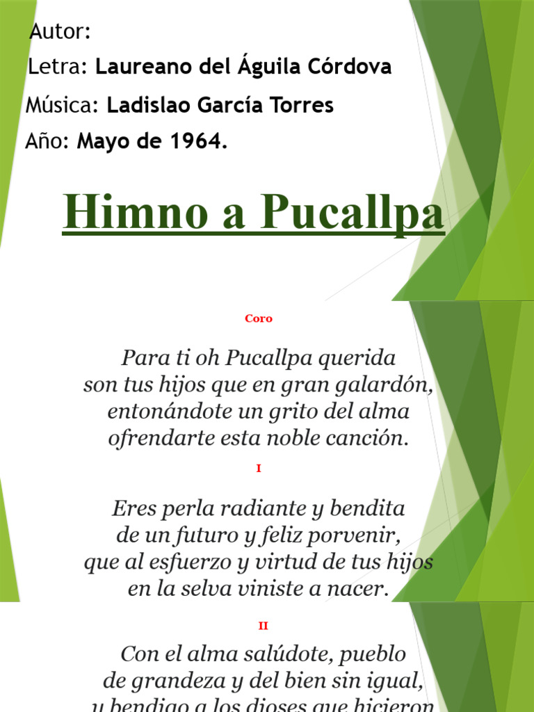 Letra Himno A Pucallpa | PDF
