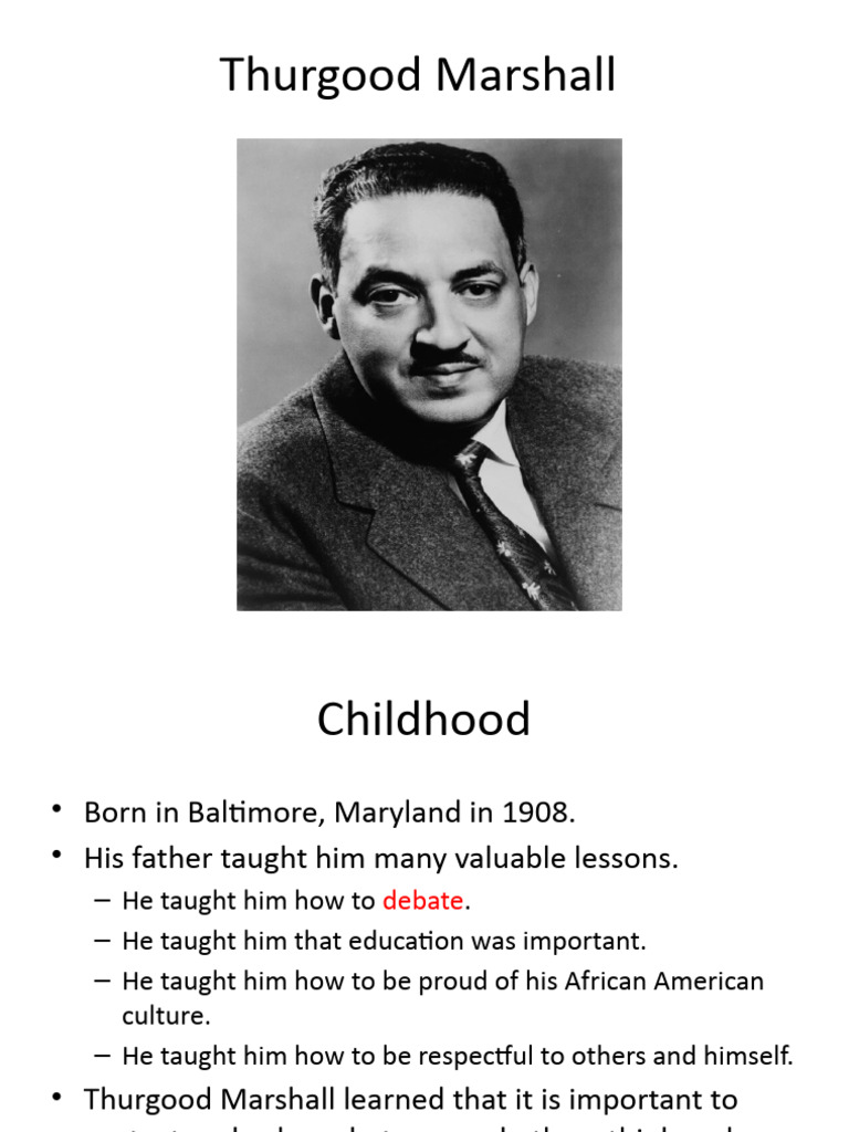 Thurgood Marshall Power Point | PDF