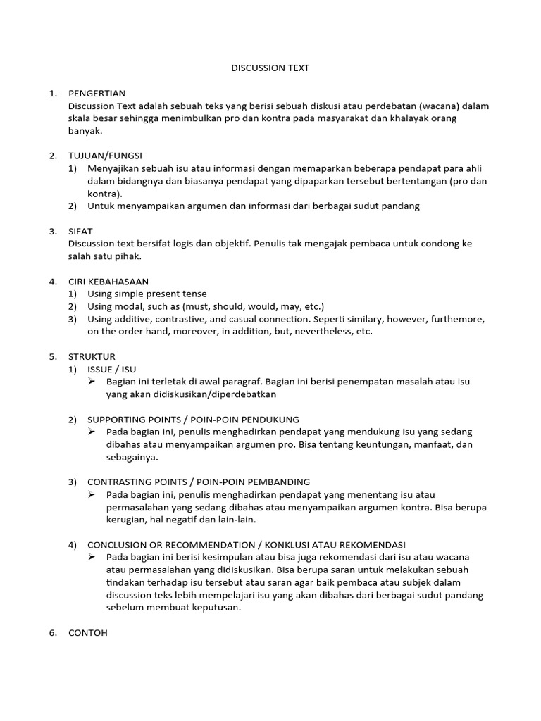Pengertian dan Struktur Discussion Text | PDF | Karier & Perkembangan ...