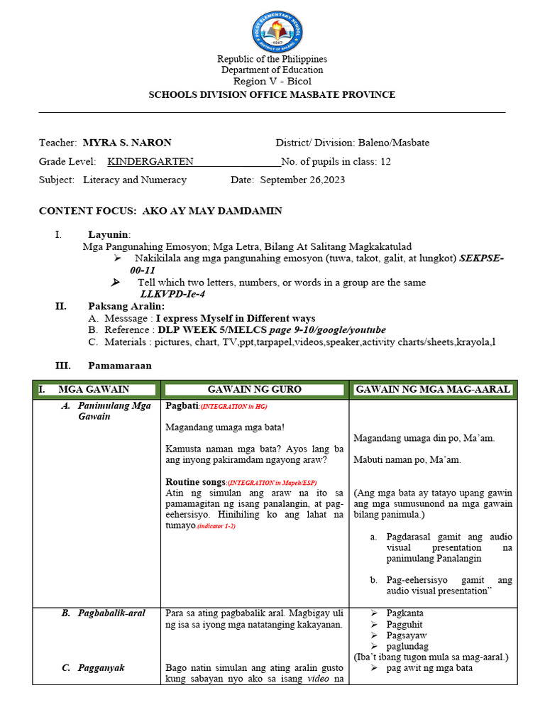 DLP - Week 5 Pangunahing-Emosyon | PDF