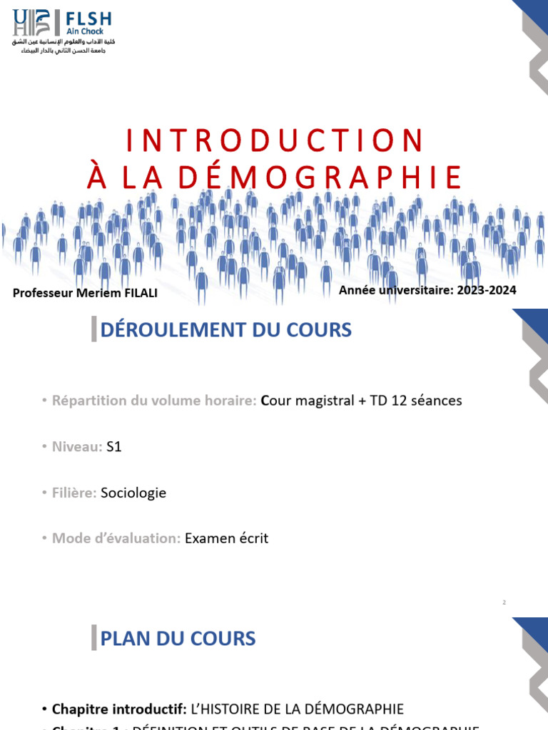 Introduction À La Démographie - Séance 1, 2 Et 3 | PDF