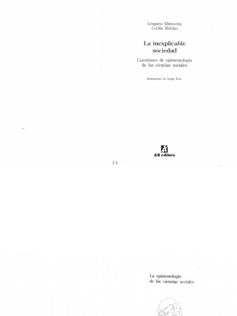 La Inexplicable Sociedad - Klimovsky e Hidalgo | PDF