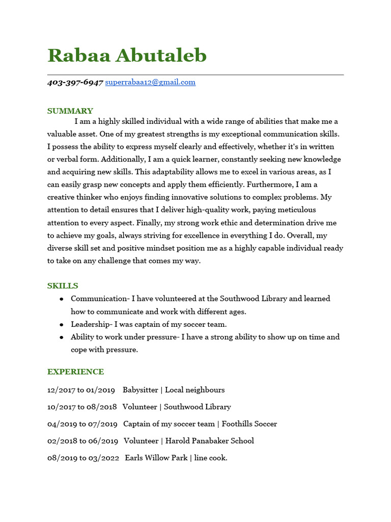 Rabaa Resume | PDF