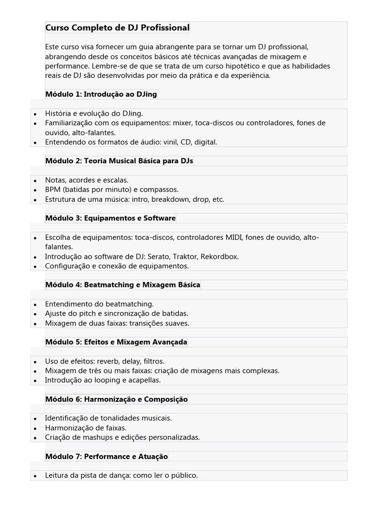 Curso de DJ Profissional Completo | PDF