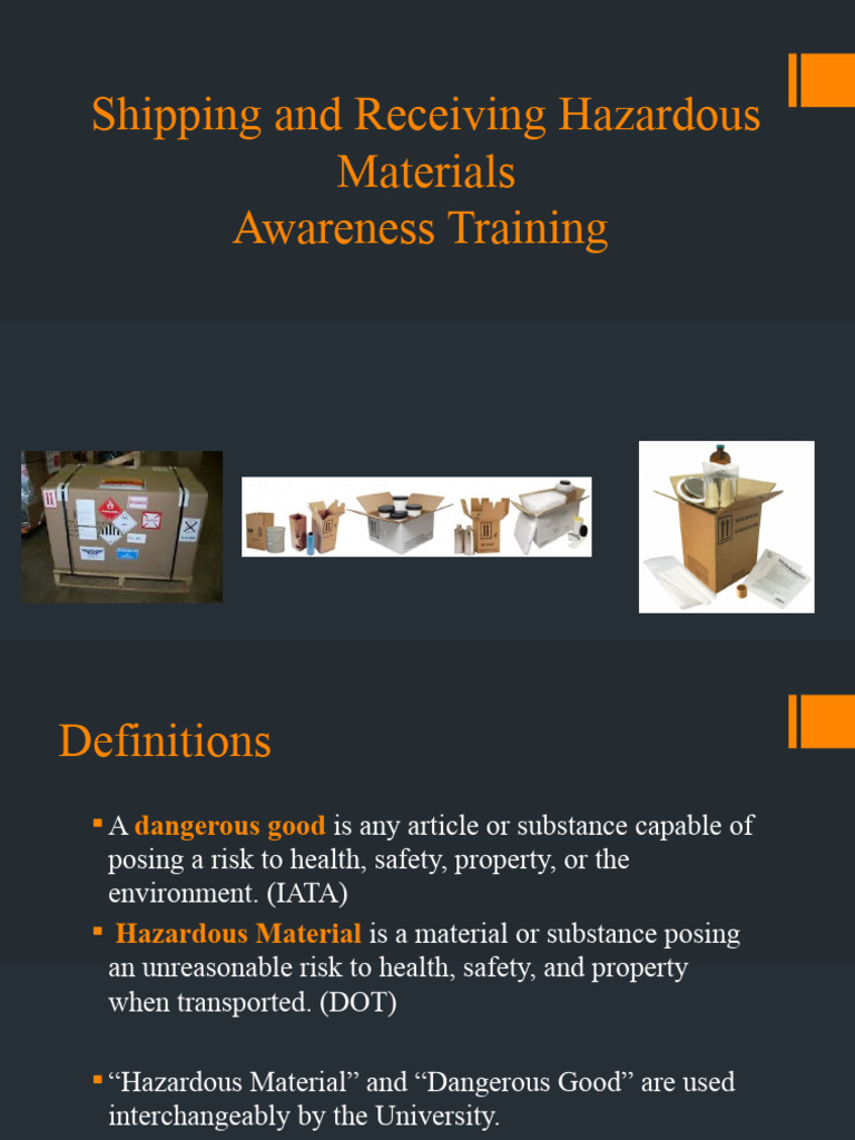Hazardous Materials Shipping and Recieving Awareness Training - Final 003 | PDF | Dangerous ...