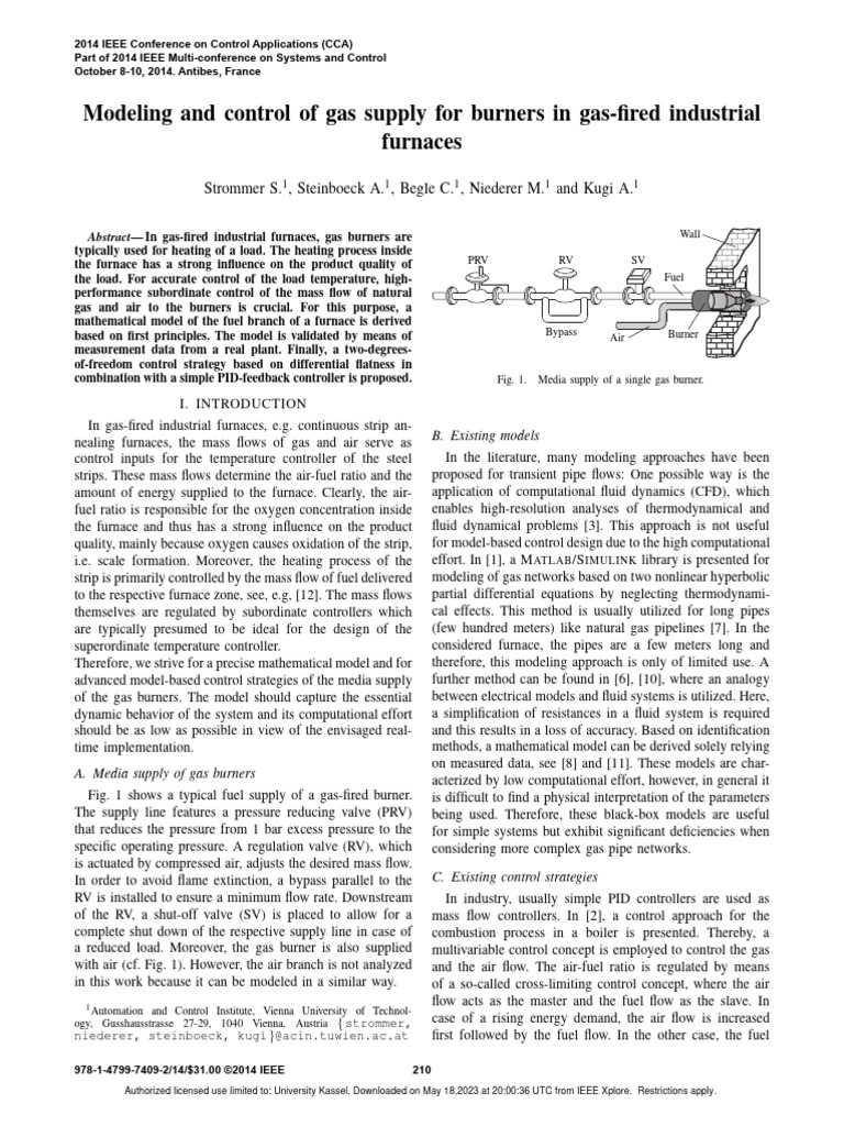 Gas Supply Control for Industrial Burners | PDF