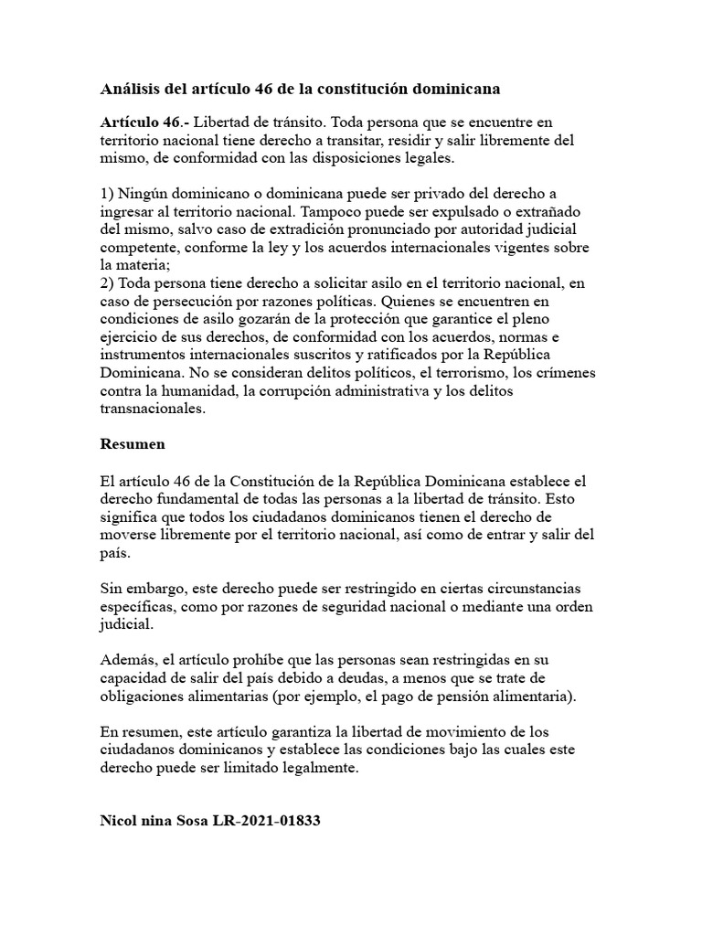 Analisis Del Articulo 46 | PDF