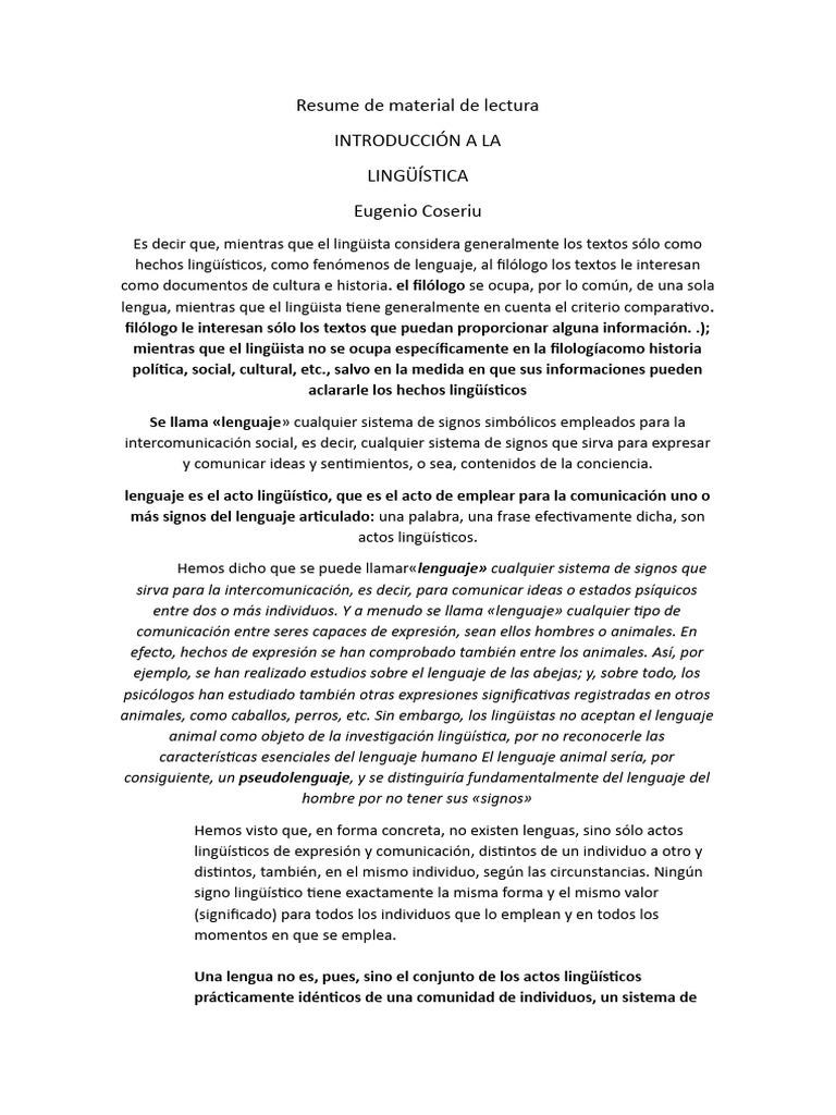 ResumeN de Material de Lectura | PDF | Lingüística | Filología