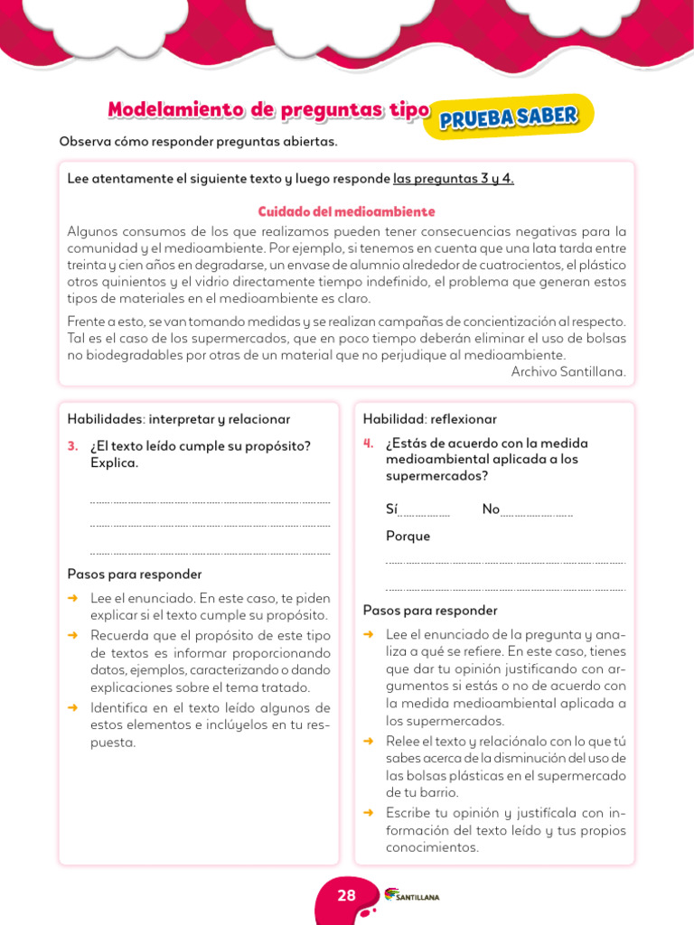 Pruebas Saber - Santillana - 5° | PDF