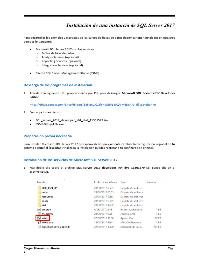 04-Guía Instalación SQL Server Developer Edition - Español | PDF