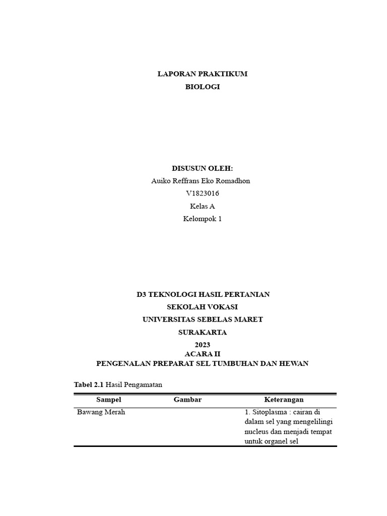 Mentahan Laprak | PDF